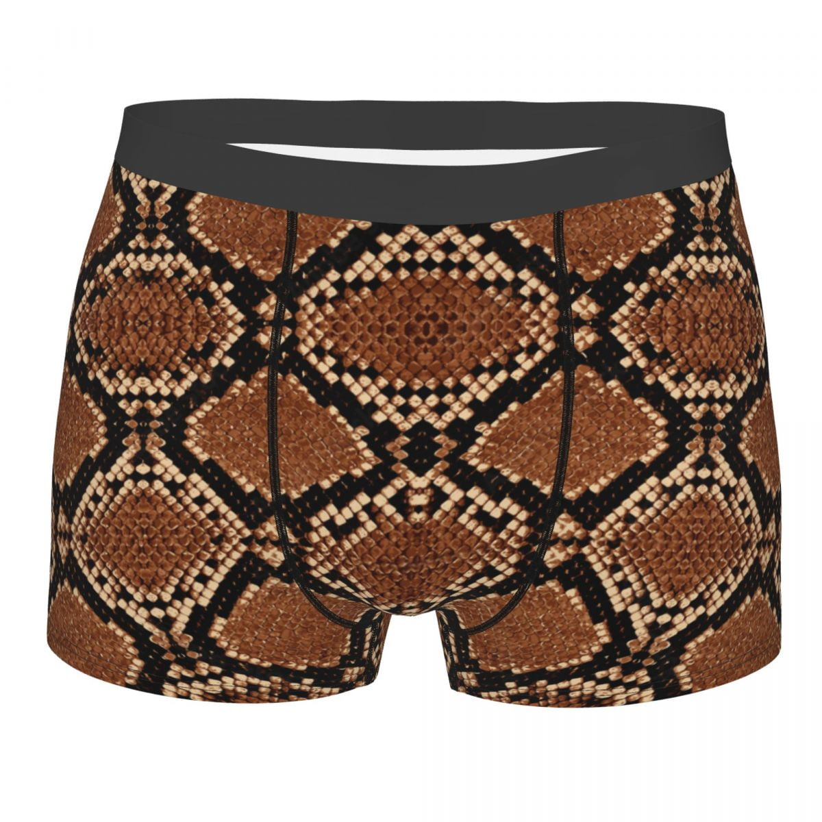 Brown Snake Print Underwear Men Stretch Animal Texture Snake Boxer ...