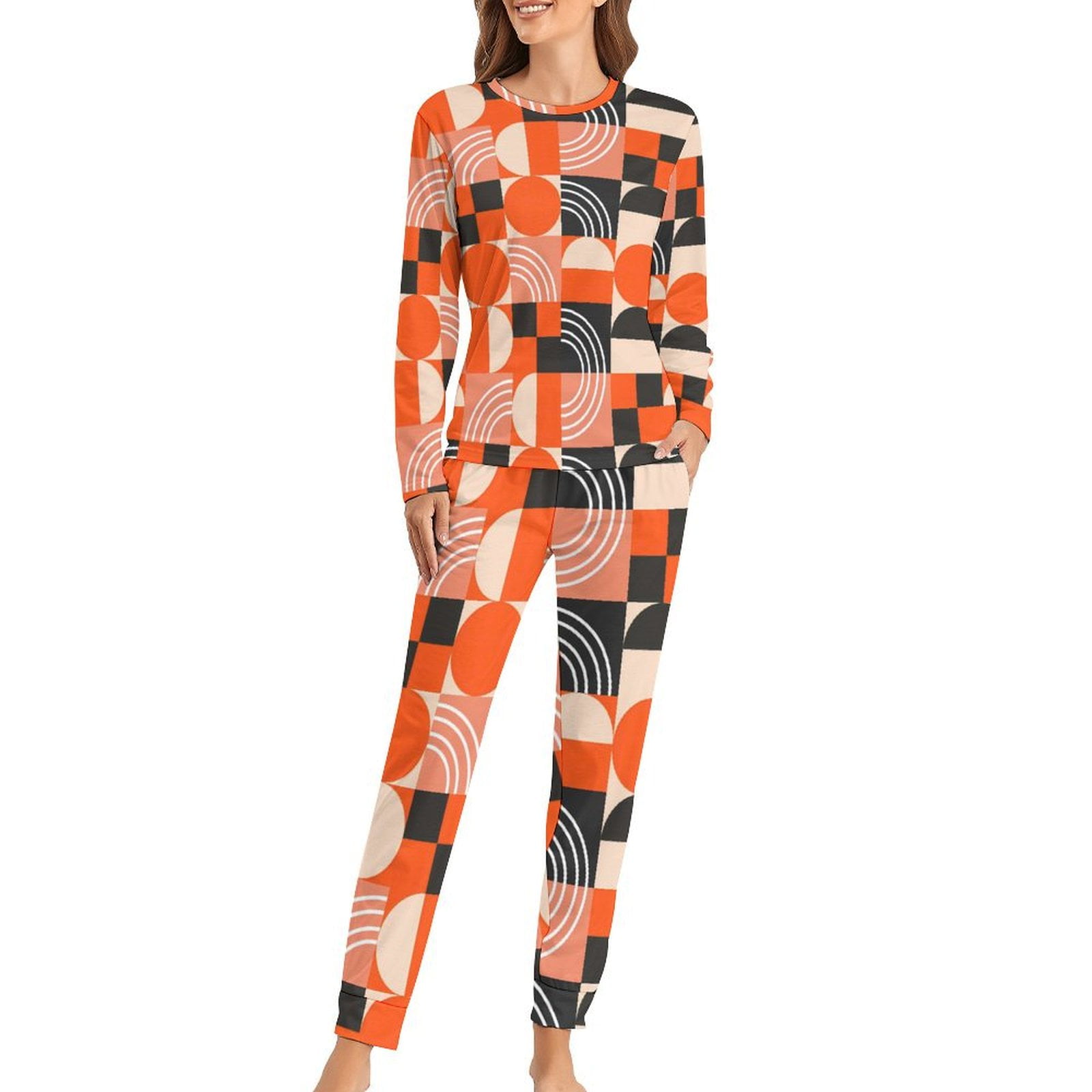 Brown Snakeskin Pajamas Animal Print 2 Pieces Casual Home Suit Female ...