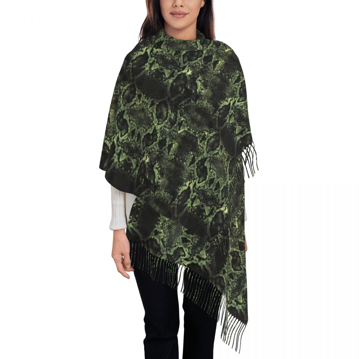 Brown Snakeskin Scarf Female Animal Print Large Scarves with Long ...