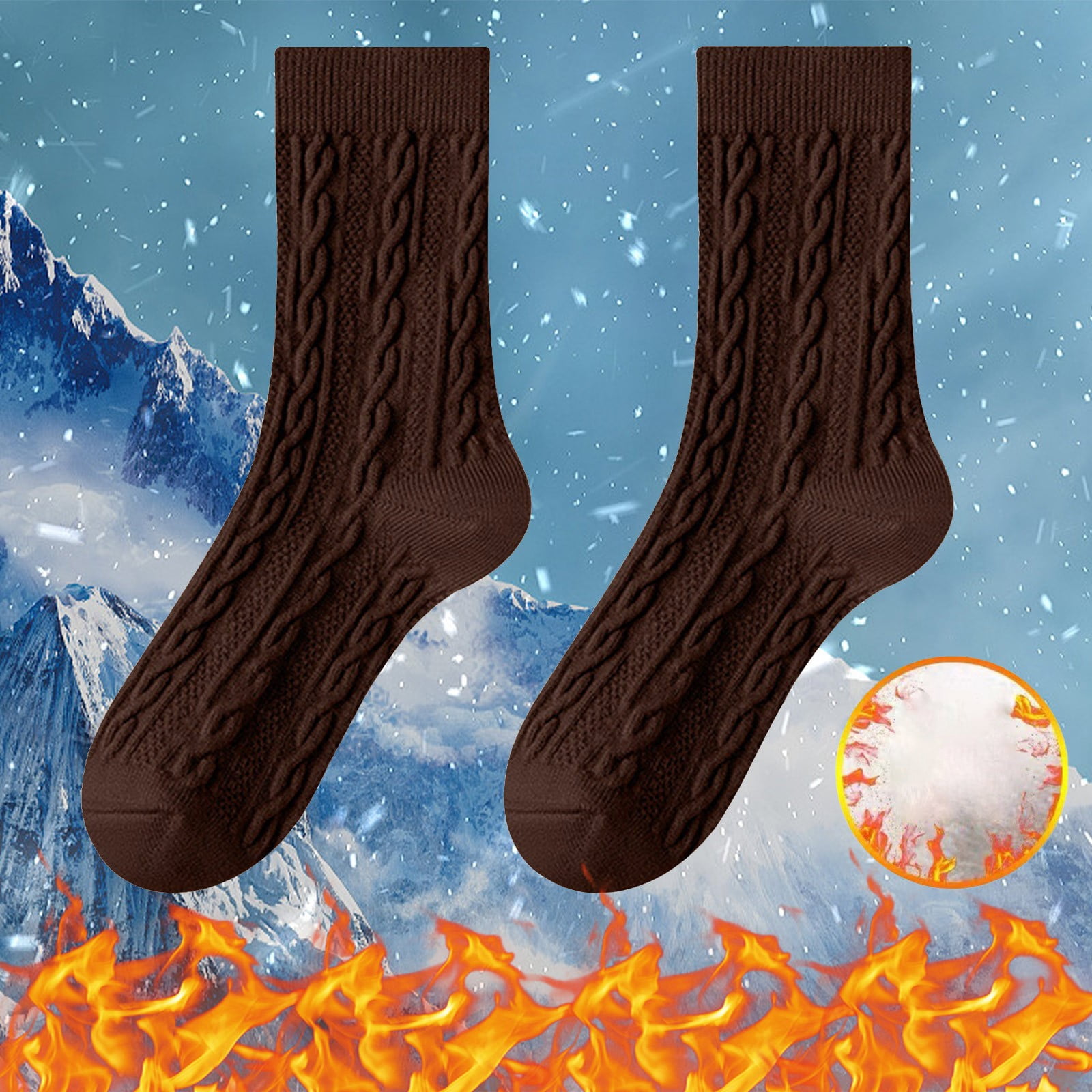 Brown Socks for Women Thick Socks Children's Mid Tube Socks In Autumn ...
