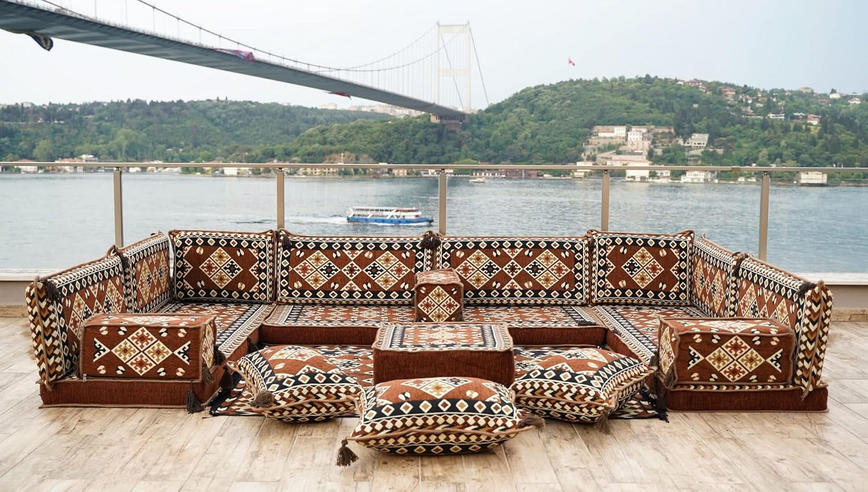 Brown Sofa Cushions Floor, Arabic Majlis Seating Set, Turkish Sofa Set ...