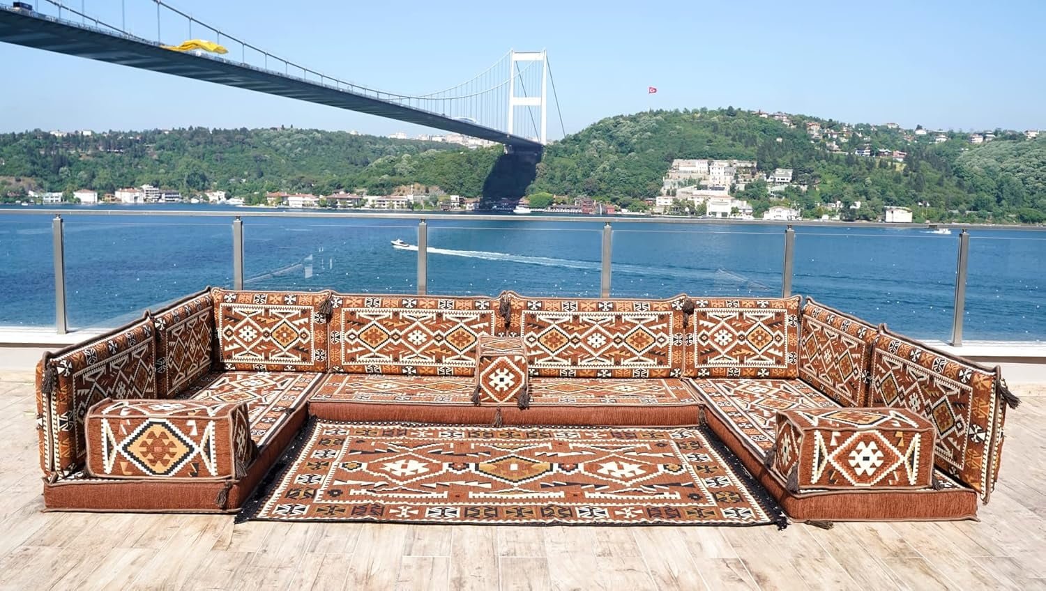 Brown Sofa, Floor Cushions, Arabic Majlis Seating Set, Sofa Bed, U ...