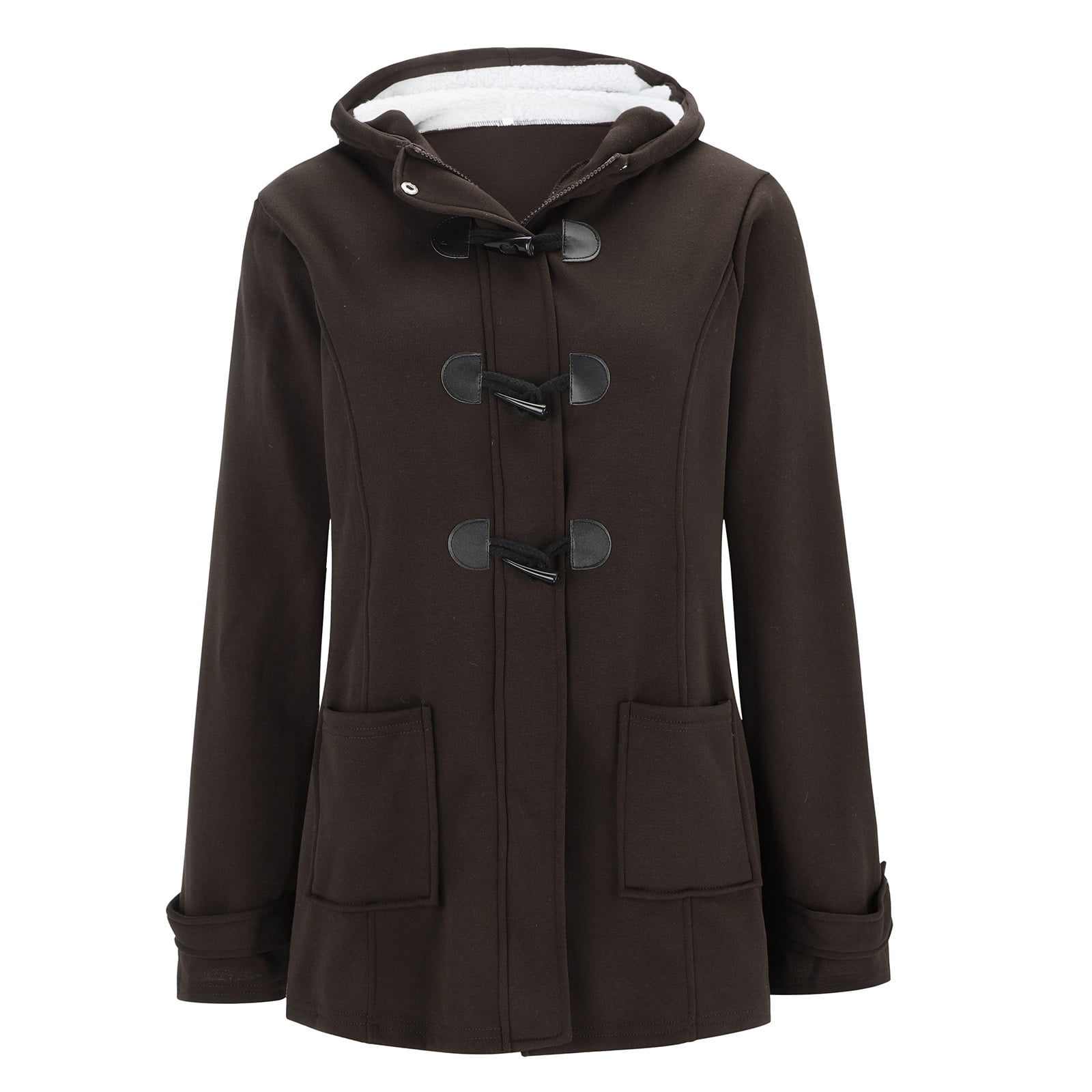 Brown Solid Color Jackets, Polyester Women's Plus Size Jackets, Women ...