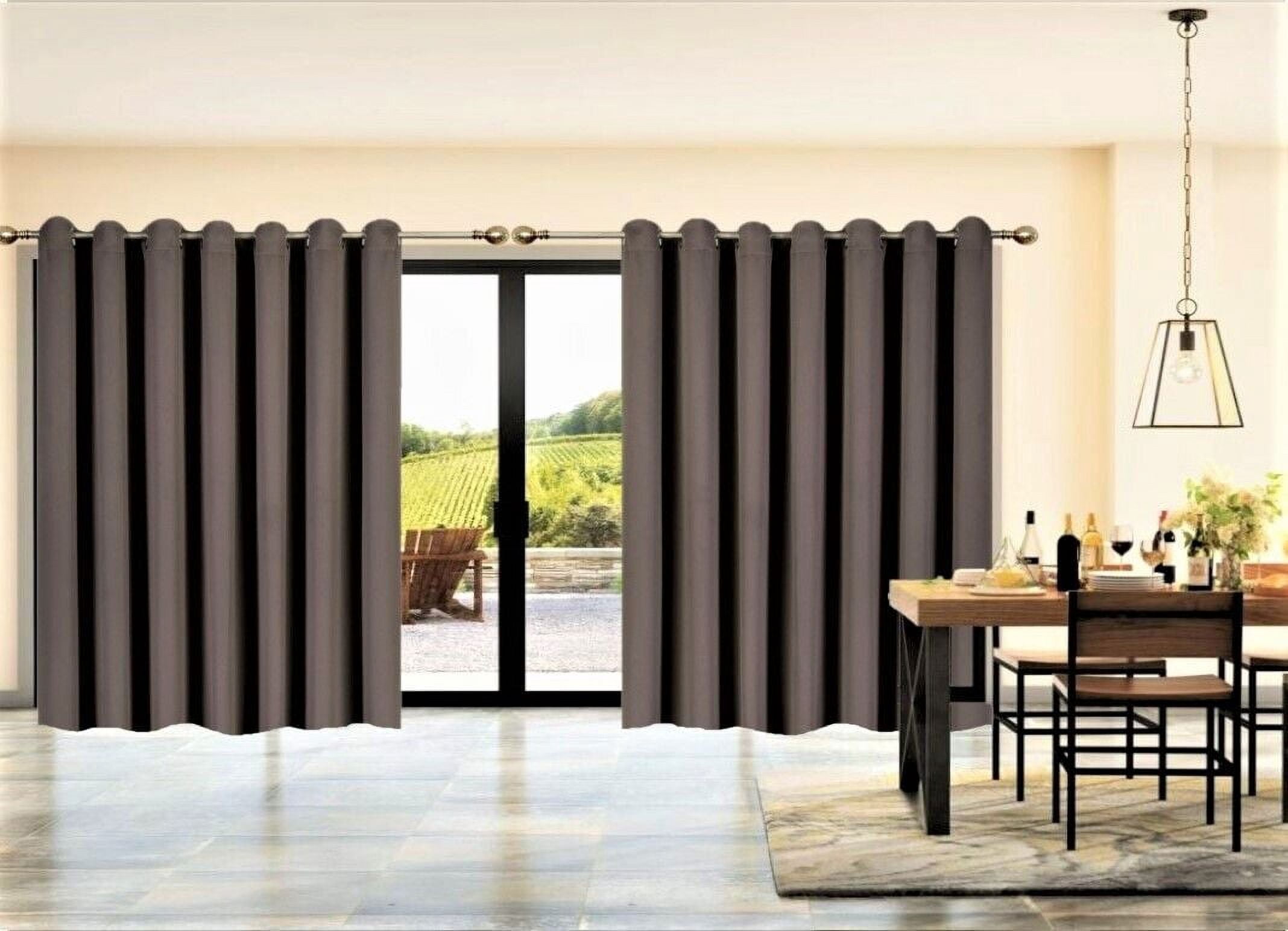 Brown Solid Print Blackout Kitchen Curtains, 100" x 84" - Walmart.com