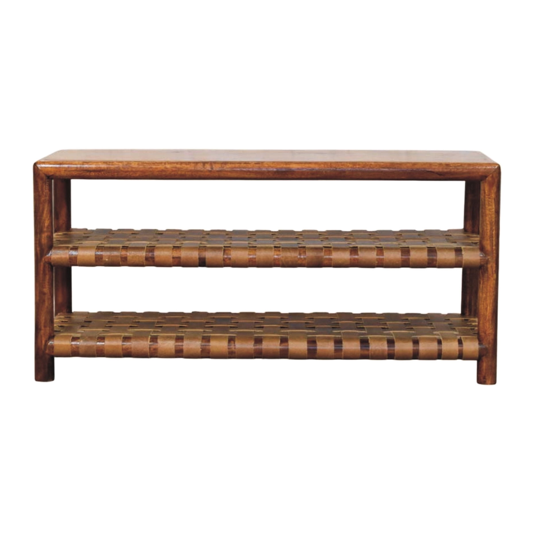 Brown Solid Wood Shoe Rack+Three Shelves Function”-“Laundry Room Shoe ...