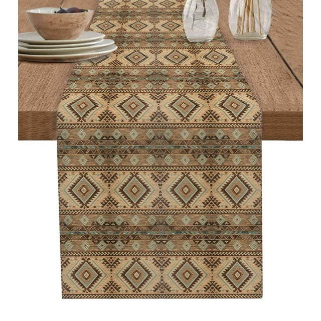 Brown Southwest Burlap Cotton Table Runner 18x72 Inches Long, Modern ...