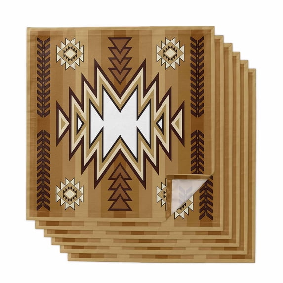 Brown Southwest Cloth Napkins, Western Rustic Ethnic Mexican Aztec ...