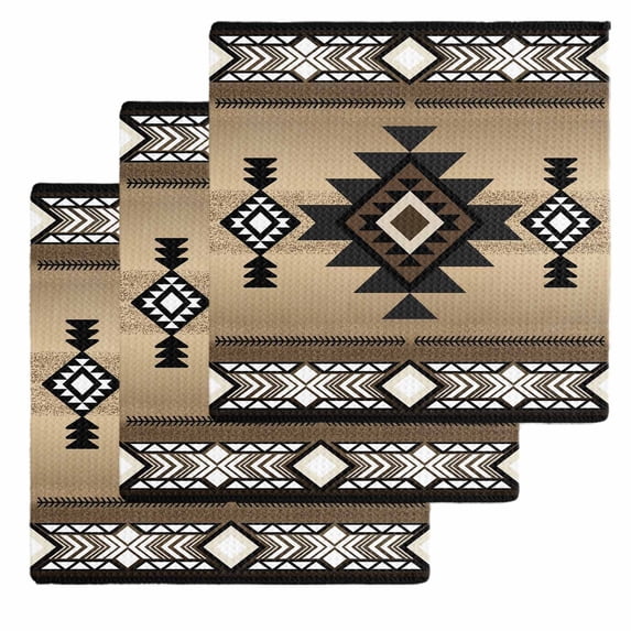 Brown Southwest Kitchen Dish Towels for Drying Dishes Set of 3 ...