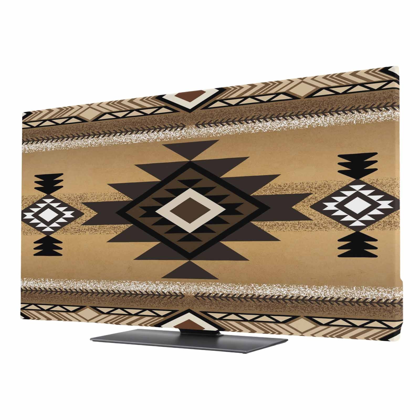 Brown Southwest TV Cover for 85 Inch Screen,Stretch Fabric Dustproof TV ...