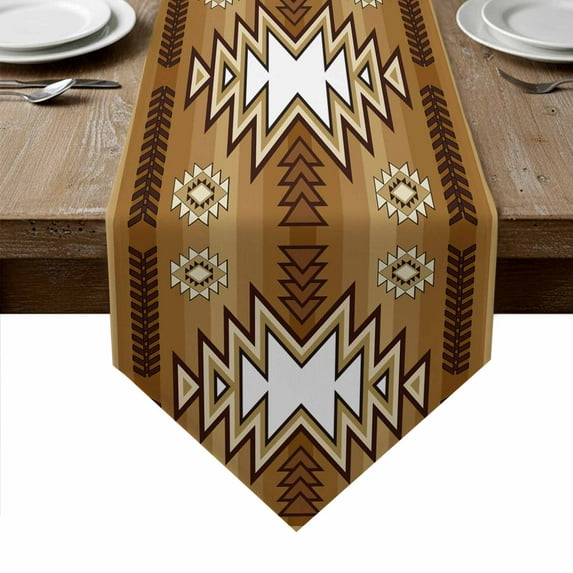 Brown Southwest Table Runner Linen Burlap Table Runner 60 Inches Long ...