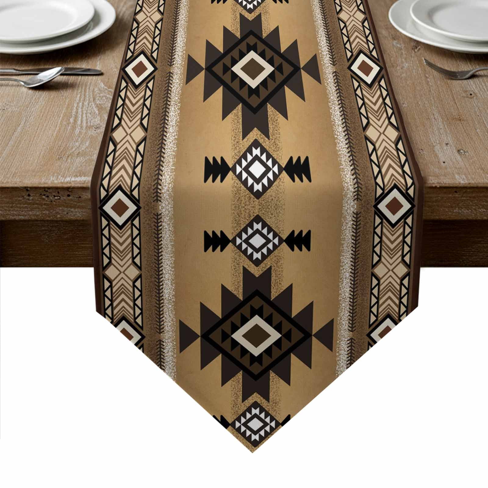 Brown Southwest Table Runner Linen Burlap Table Runner 70 Inches Long ...