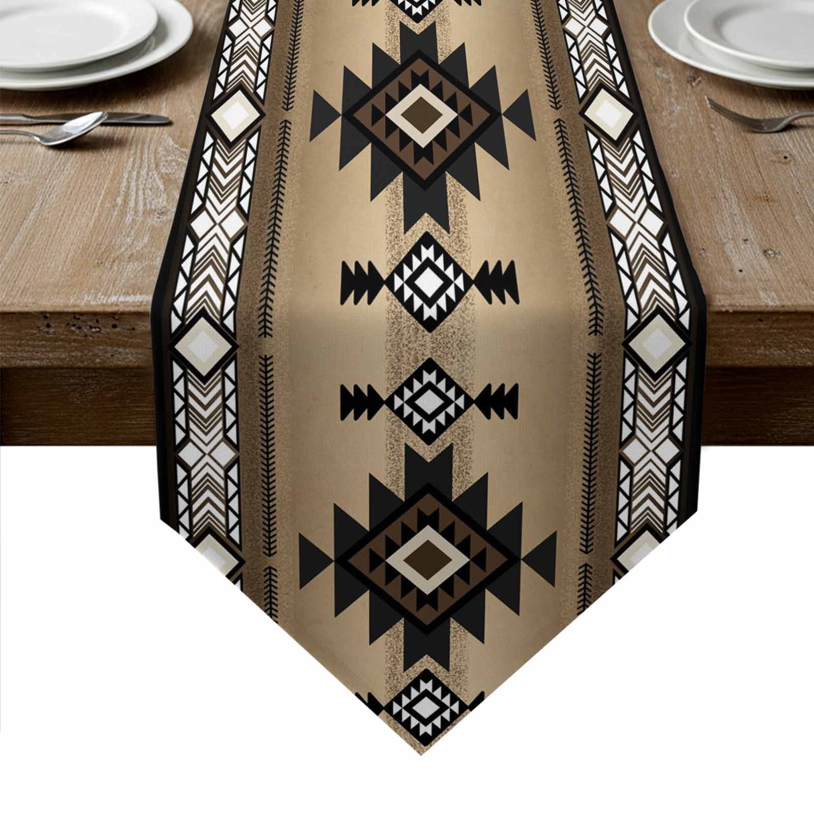 Brown Southwest Table Runner Linen Burlap Table Runner 72 Inches Long ...