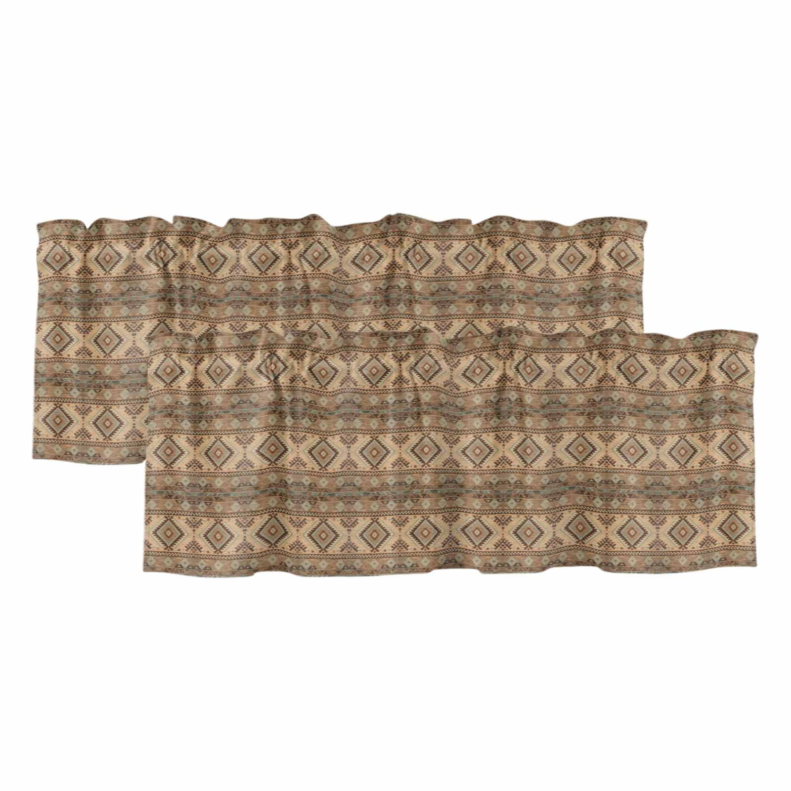 Brown Southwest Valances for Windows, Decorative Rod Pocket Window ...