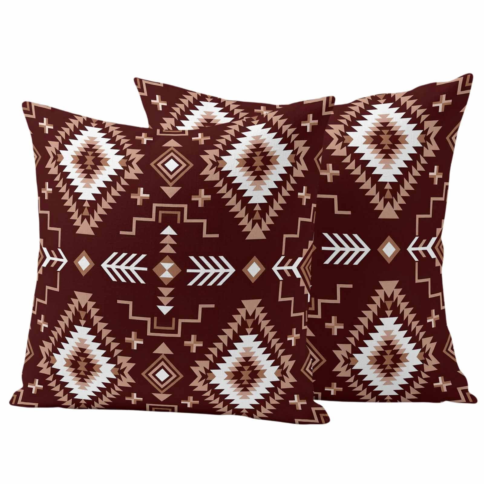 Brown Southwestern Outdoor Waterproof Pillow Covers, Boho Geometric ...