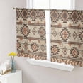 Brown Southwestern Sheer Curtains for Living Room Bedroom Ethnic Tribal ...