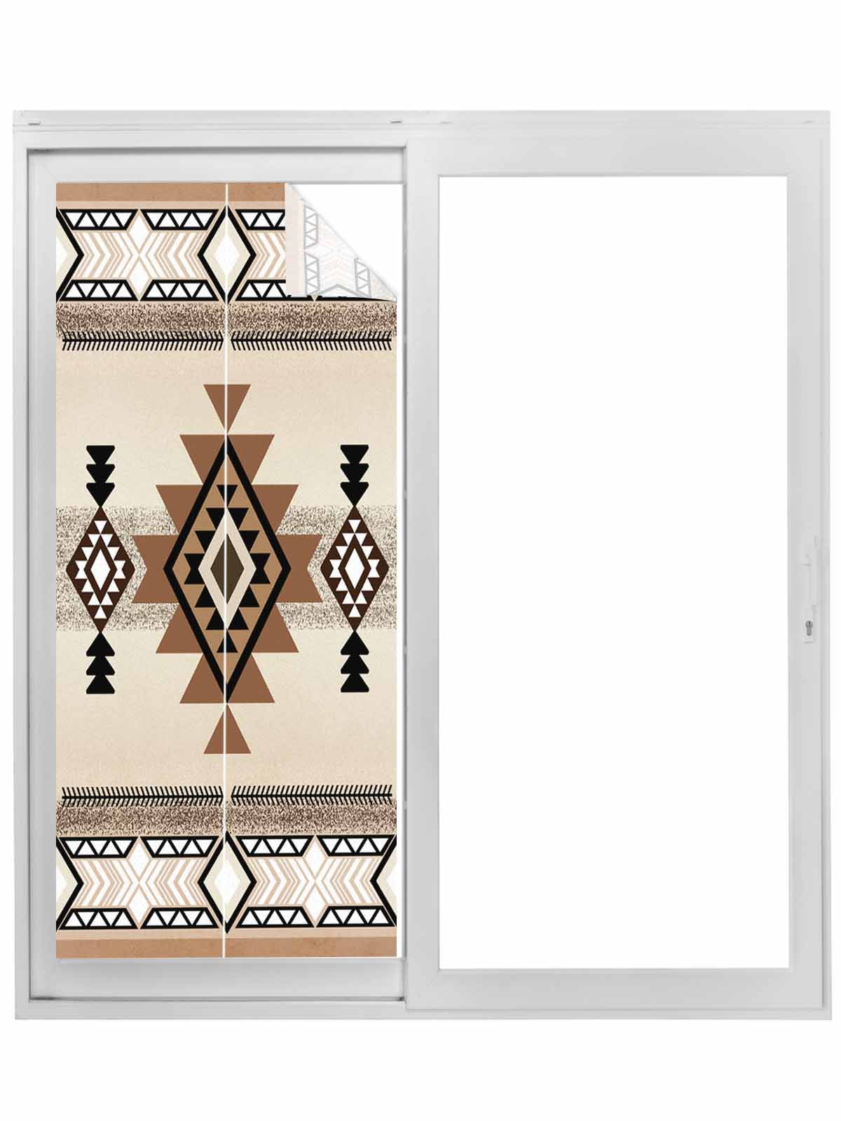 Brown Southwestern Window Privacy Film Stained Glass Window Film ...