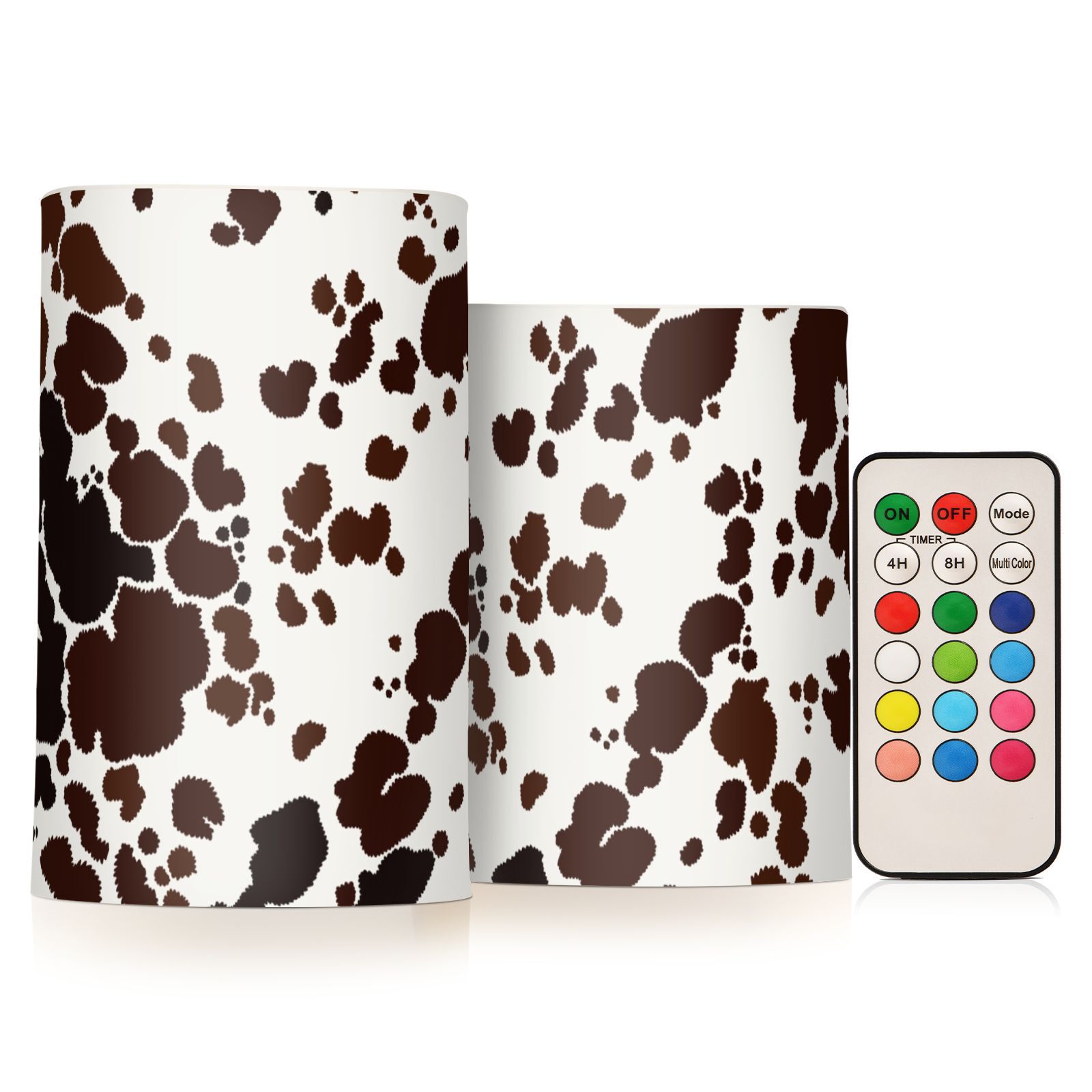 Brown Spots on White 2 PCS LED Flickering Flameless Candles with Remote ...