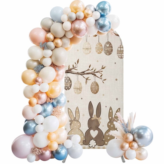 Brown Spring Easter Arch Backdrop Cover 4x1.65 Ft, Spandex Wedding Arch ...