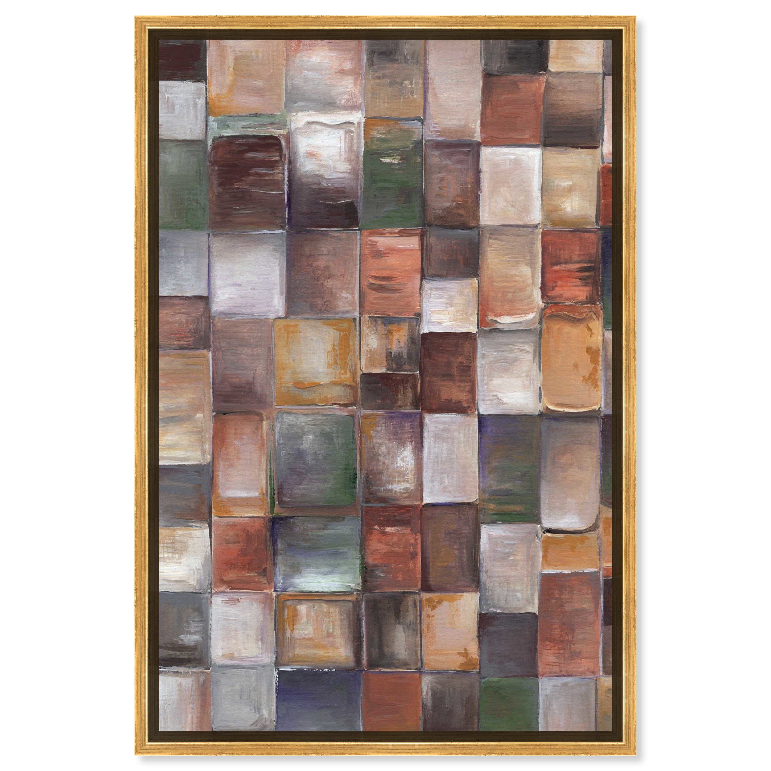 Brown Squares Brown Earthy Abstract Canvas Wall Art by Art Remedy, Gold ...