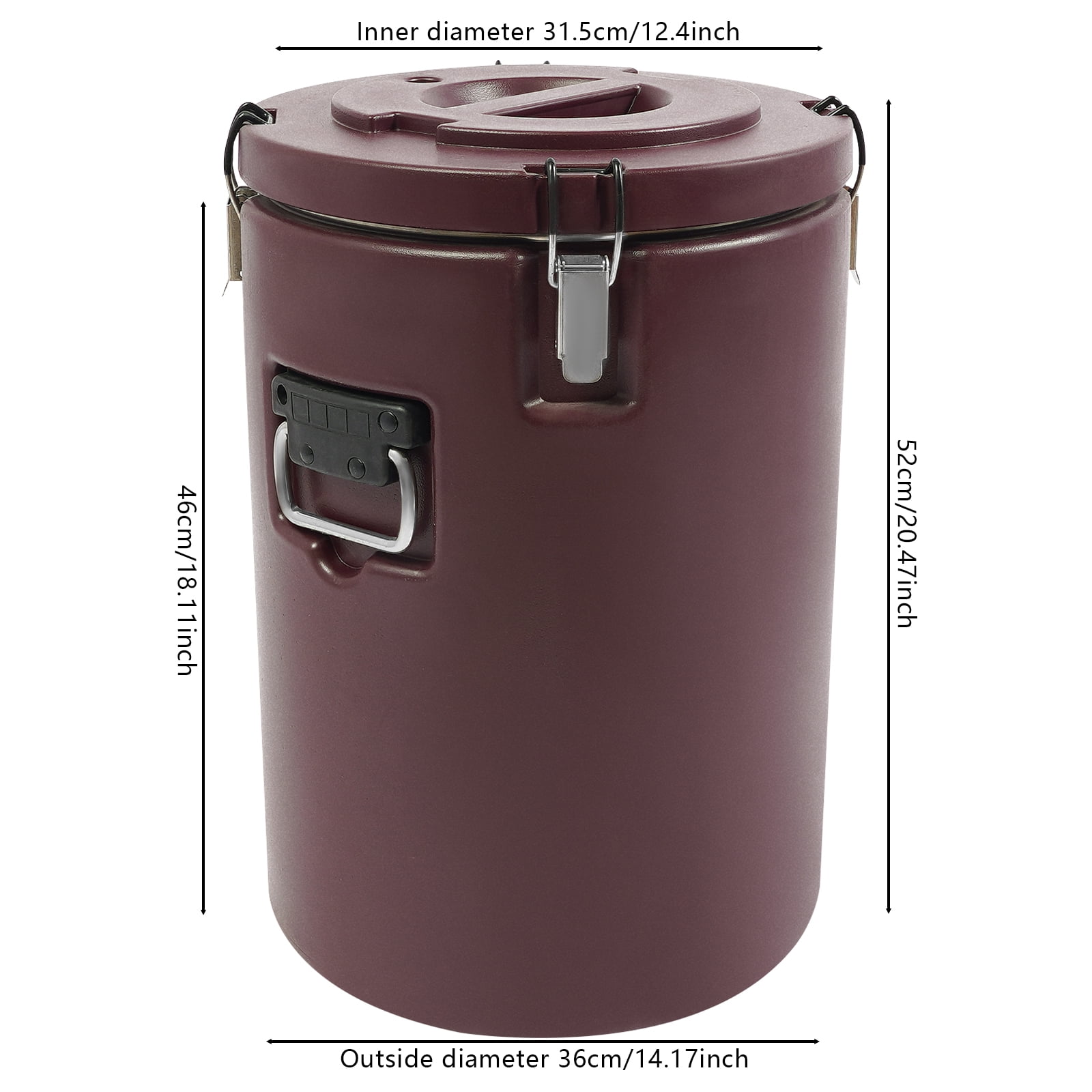Brown Stainless Steel 36*52cm Insulated Bucket 40l Commercial Soup ...