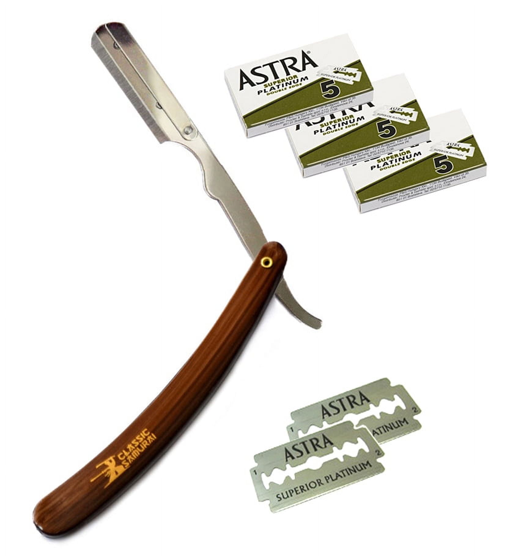 Brown Stainless Steel Professional Barber Straight Edge Razor with 15 ...