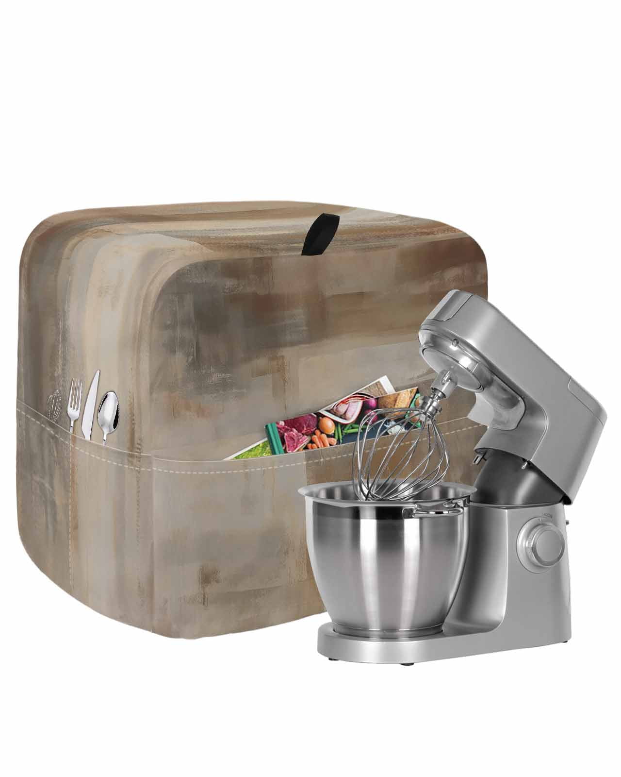 Brown Stand Mixer Dust Cover with Storage Pocket & Handles, Oil ...