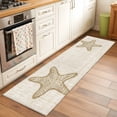 Brown Starfish Hallway Washable Runner Rug 2x6 Marine Life Ocean Linen ...