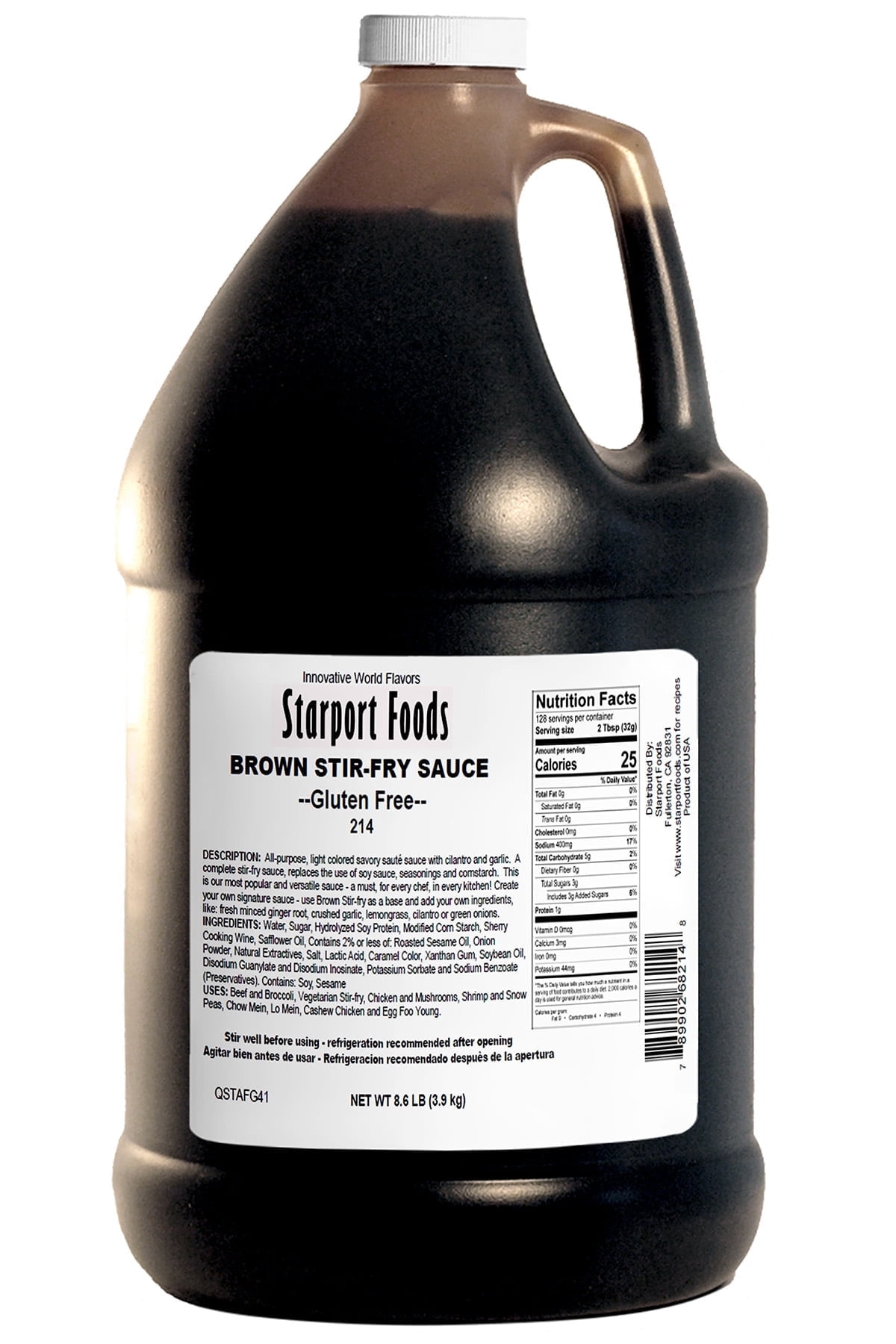 Brown Stir-Fry Sauce, Vegetarian, Gluten Free, 1 gallon, NET WT 8.6 lb ...