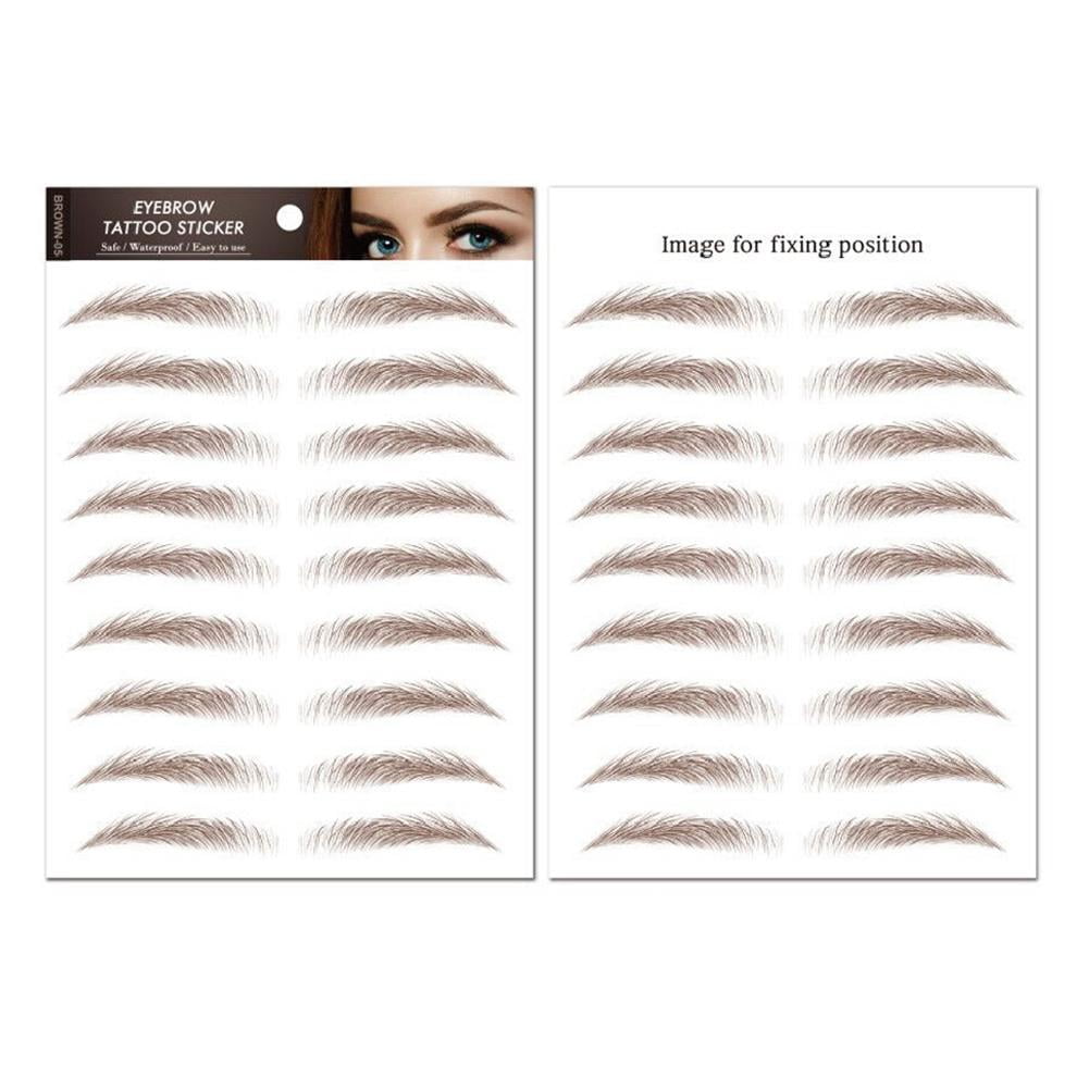 Brown Stm-05 6d Simulation Black Eyebrow Stickers Semi-Permanent Brown ...