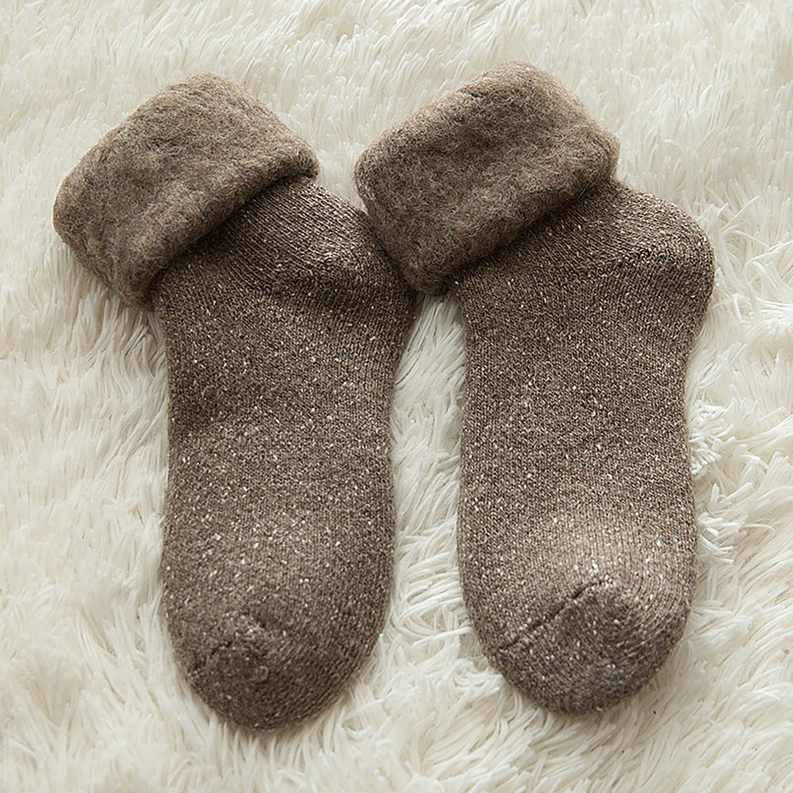 Brown Stockings Wool Socks Winter Women's Stockings Thickened with Snow ...