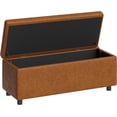 Brown Storage Ottoman Bench, Mid-Century Modern Entryway Bedroom Bench ...