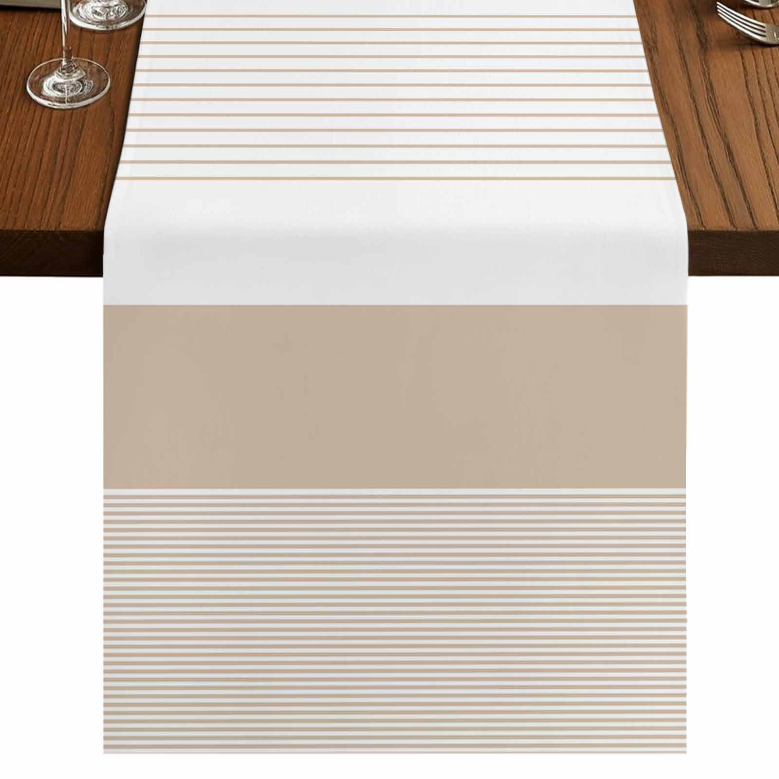 Brown Stripe 36 Inch Table Runner, Modern Rustic Horizontal Brown ...