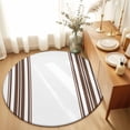 Brown Stripe Abstract Round Area Rug 3ft,Living Room Rug Non-Slip ...