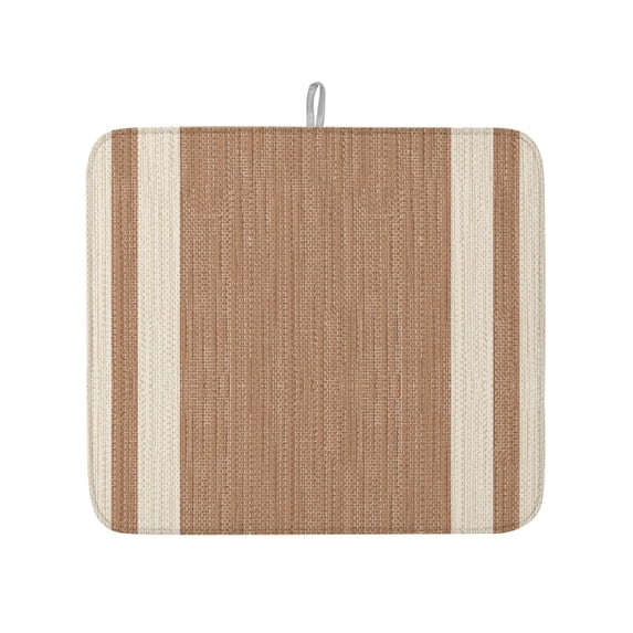 Brown Stripe Dish Drying Mat 16x18 inch Modern Geometric Classic Linear ...