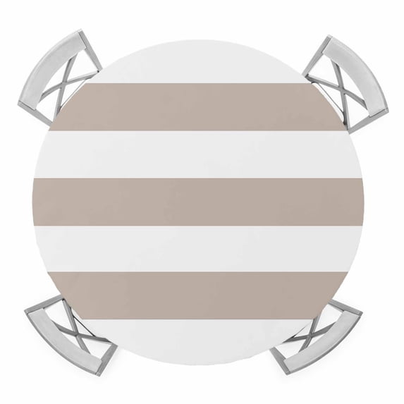 Brown Stripe Round Table Cover, Modern Abstract Minimalist Geometric ...