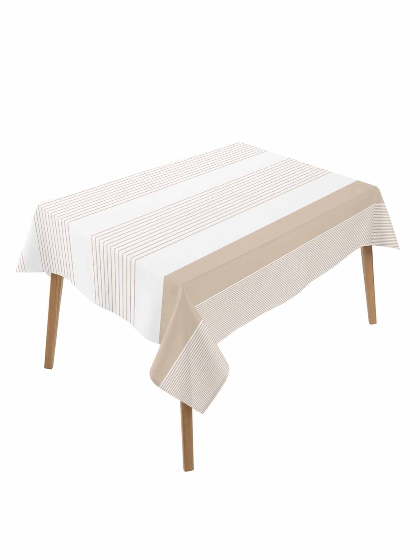 Brown Stripe Table Cloth, Modern Rustic Horizontal Brown Striped ...