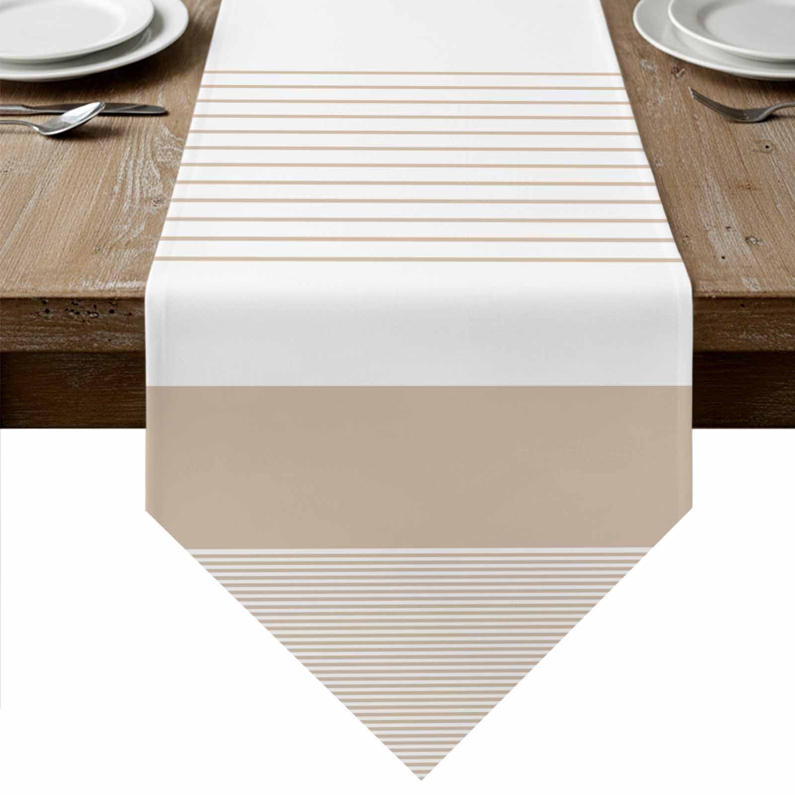 Brown Stripe Table Runner Linen Burlap Table Runner 72 Inches Long ...
