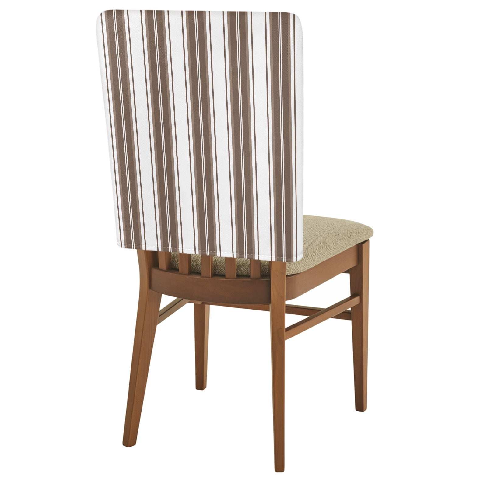 Brown Striped Chair Back Covers Set of 8 Vertical Stripe Modern ...