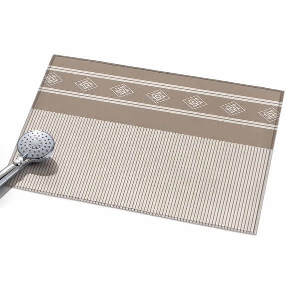 Brown Striped Entryway Rug 2x3ft Washable Non Slip Bathroom Rug Low ...