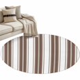 Brown Striped Round Rug 3ft Washable Circle Entryway Rugs Non Slip ...