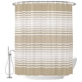 Brown Striped Shower Curtain for Bathroom, Modern Farmhouse Stripe ...