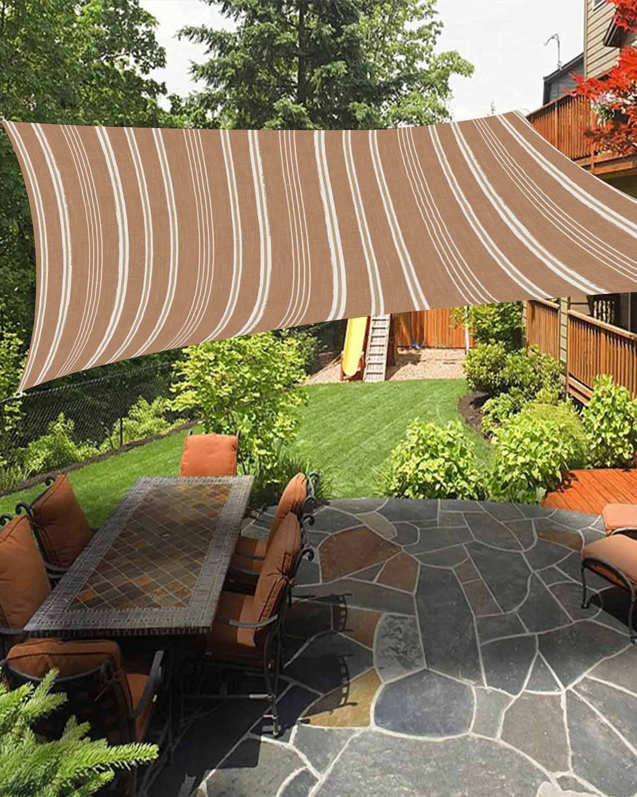 Brown Striped Sun Shade Sail 8'X10' Minimalism Stripes Modern Vintage ...