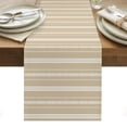 Brown Stripes Cotton Linen Table Runner Classic Minimalist Stripe ...