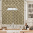 Brown Stripes Lines Swag Curtains Valance and Tier Set, Abstract Waves ...
