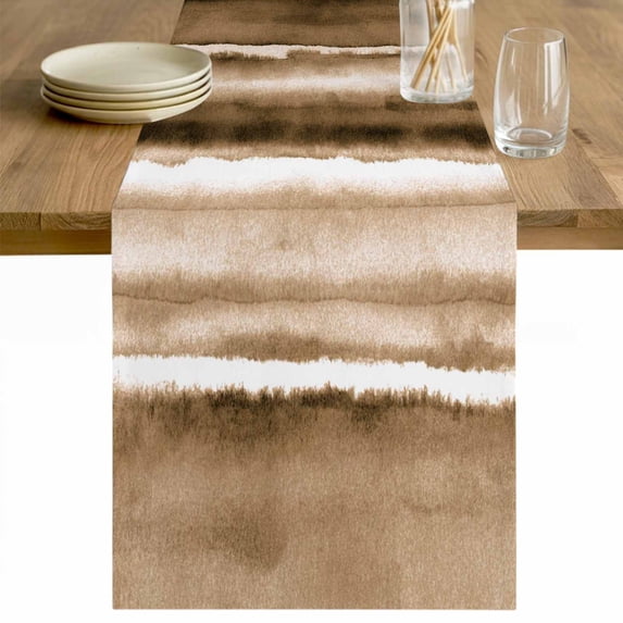 Brown Stripes Table Runner 90 Inches Long Farmhouse Dress Scarves ...