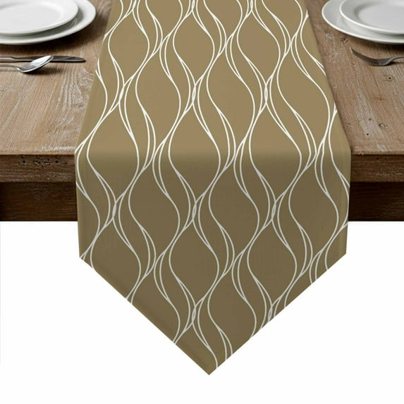 Brown Stripes Table Runner Linen Burlap Table Runner 72 Inches Long ...
