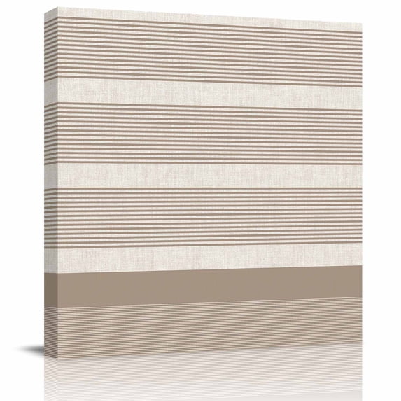 Brown Stripes Vintage Linen Canvas Artwork Painting Art, Modern ...