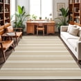 Brown Stripes Washable Area Rug 3 x 5 ft Classic Minimalist Stripe ...