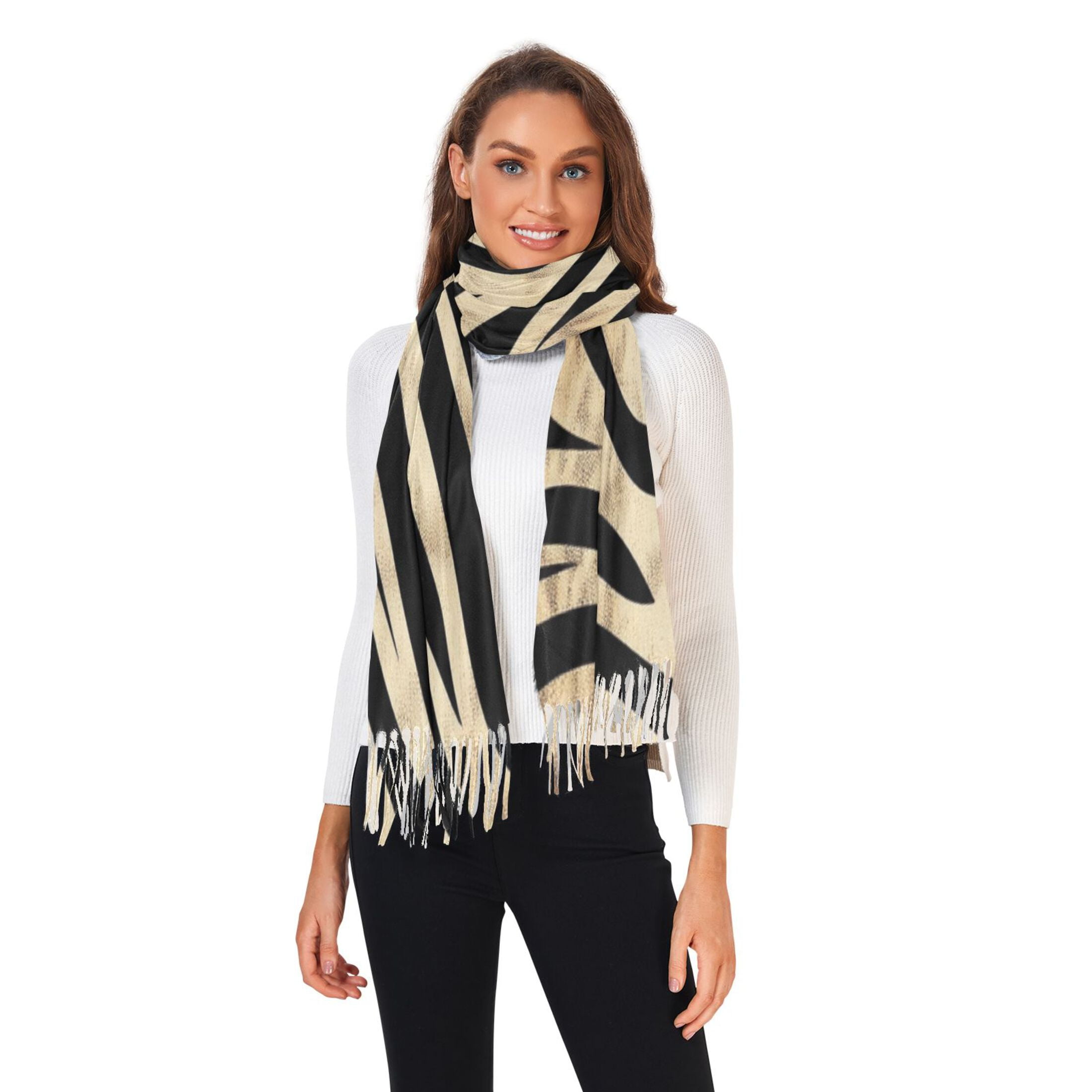 Brown Stripes Women Scarf Winter Warm Large Scarves Long Shawl wrap ...