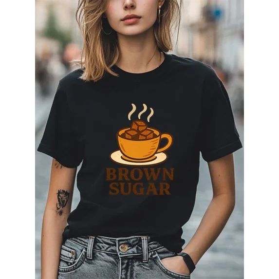 Brown Sugar Coffee Cup T-Shirt Cafe Vibes Tee Coffee Lover Shirt Unisex ...